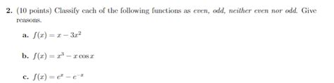 Solved Points Classify Each Of The Following Chegg