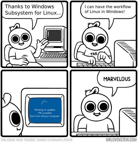 Mr Lovenstein Derived Joke About Microsofts Wsl An Attack On Gnulinux