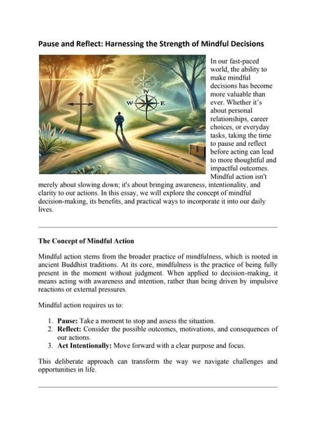 Harnessing The Strength Of Mindful Decisions Pdf