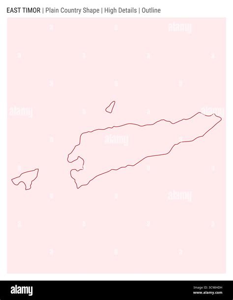 Timor Leste Plain Country Map High Details Outline Style Shape Of