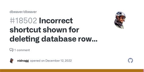 Incorrect Shortcut Shown For Deleting Database Rows Macos · Issue