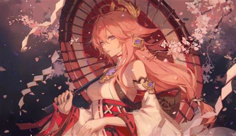 Wallpaper Genshin Impact Artwork Yae Miko Genshin Impact Anime
