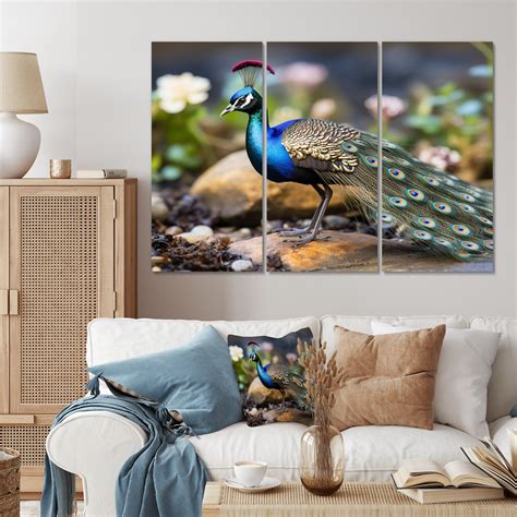 Design Art Photography Portrait Of Blue Peacock Animals Peacock