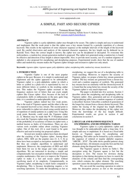 Pdf A Simple Fast And Secure Cipher