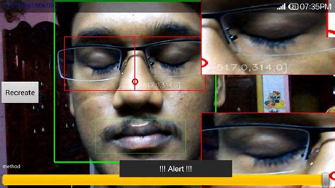screen shot of android opencv based effective driver fatigue and