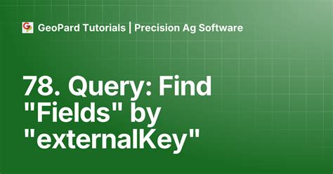 78 query find fields by externalkey geopard tutorials