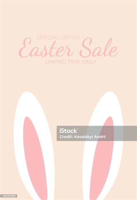 행복한 부활절 판매 배너 세트 인사말 카드 포스터 휴일 표지 타이포그래피 토끼가 있는 트렌디한 디자인 봄 부활절 배경 3차원 형태에 대한 스톡 벡터 아트 및 기타 이미지