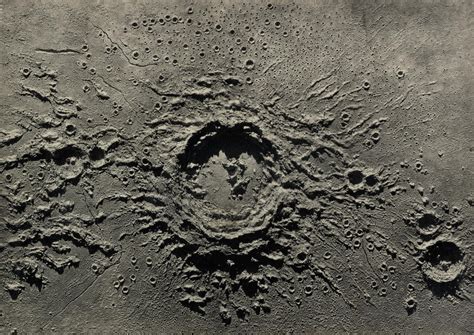 Two Photographs Showing Obliquely Lit A Plaster Relief Model Of Lunar