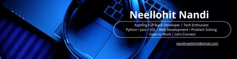 Neellohit Nandi Btech Cse Ai And Ml Data Analyst And Web Developer Python • Power Bi