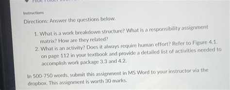 [solved] instructions directions answer the questions