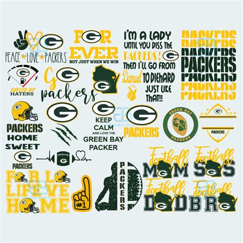 Green Bay Packers Logo Bundle Svg Sport Svg Green Bay Pack Inspire