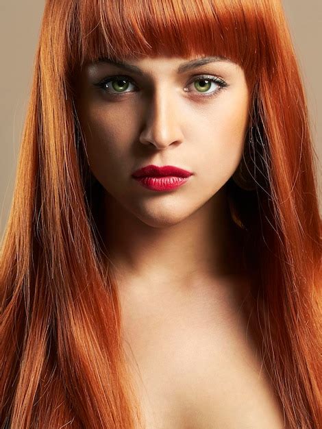 Premium Photo Red Hair Beautiful Young Woman