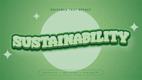 Premium Vector Editable Text Effect Green Sustainability Text