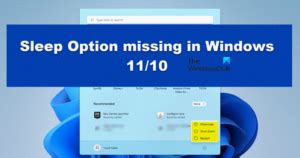 Sleep Option Missing In Windows 11 How To Restore It