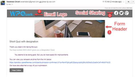 Formatting The Design Of User And Admin Notification Email Eform