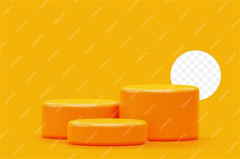 제품 프레젠테이션 3d 배경 그림을 위한 우승자 노란색 실린더 연단 받침대 미니멀리즘 플랫폼 무료 Psd 파일