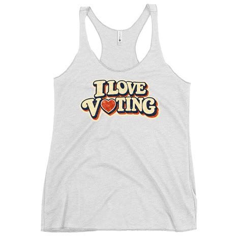 Womens I Love Voting Tank Top Retro Heart Racerback Shirt Etsy