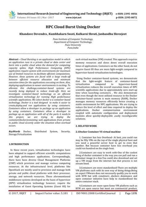 hpc cloud burst using docker pdf cloud computing internet