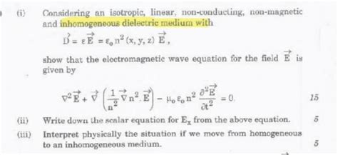 Solved I Considering An Isotropic Linear Non Conducling