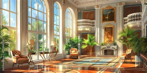 Interior Of An Upper Class Mansion Luxury And Opulence For The Ultra Wealthy Stock
