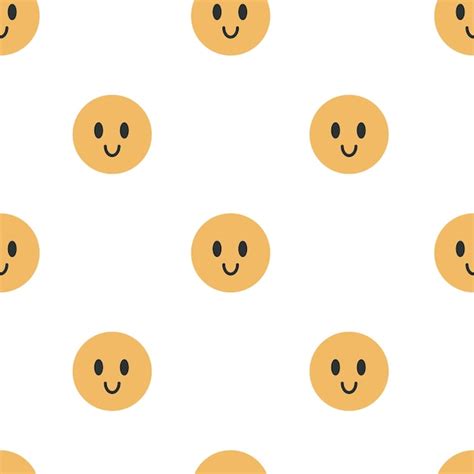 Premium Vector Hand Drawn Seamless Pattern Smile Face Emoji