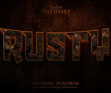 Artstation Rusty Text Effect Editable Rust Text Style Artworks