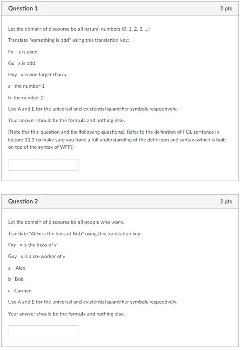 solved let the domain of discourse be all natural numbers