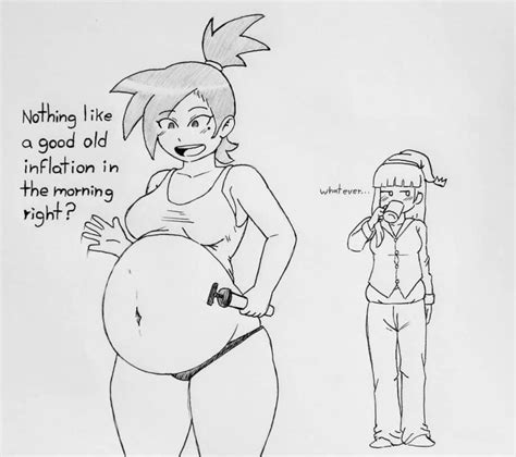 Rule 34 Belly Expansion Belly Inflation Black And White Female Only Inflation Inflation Fetish