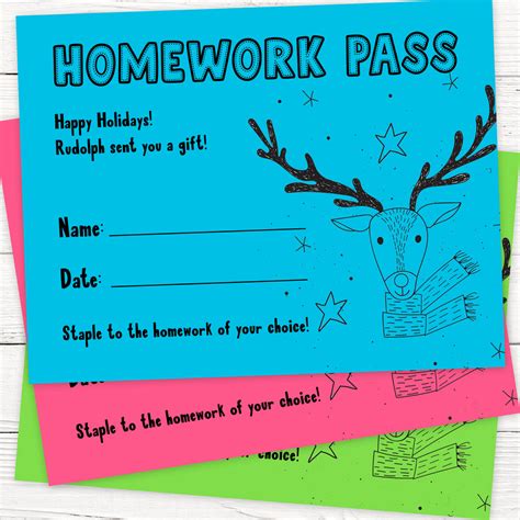 Free Printable Homework Pass Template Printable Templates