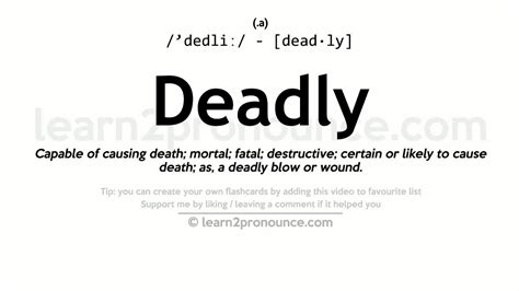 Pronunciation Of Deadly Definition Of Deadly Youtube