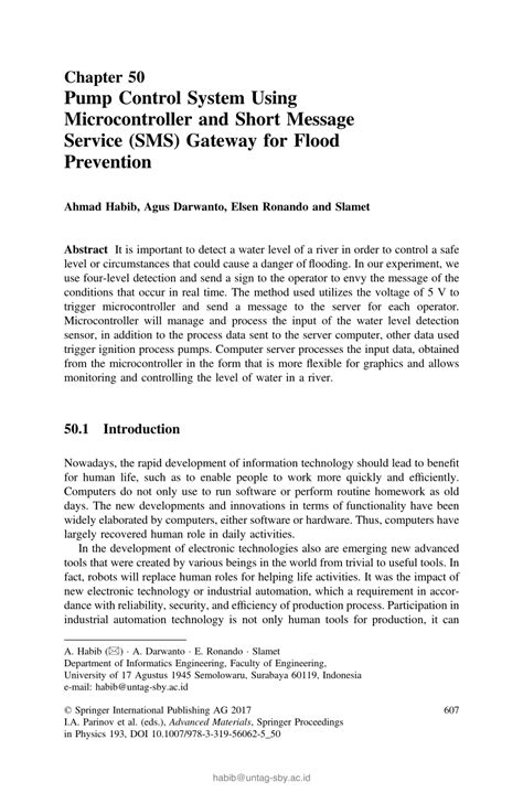 pdf pump control system using microcontroller and short message service sms gateway for