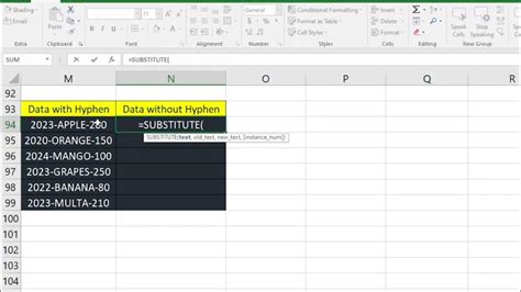 remove hyphens in excel youtube