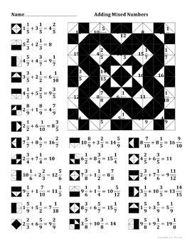 Adding Mixed Numbers Color Worksheet Artofit
