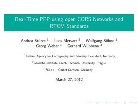 PDF Real Time PPP Using Open CORS Networks And RTCM PDF FileReal Time PPP Using Open CORS