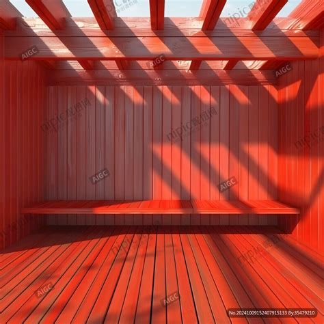 Ai创作图红色的木质走廊 红橙色户外舞台 红色木栈桥 红橙色舞台 室内红色小舞台 红色木头建筑 焦糖色舞台 红色立体场景 红色木栈道 红色木结构建筑 休息亭廊素材 木地板房间地插图 木地板观景