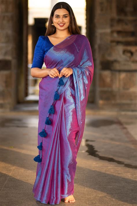 Silver Party Wear Sarees Tissue Cotton Saree I Love Sarees