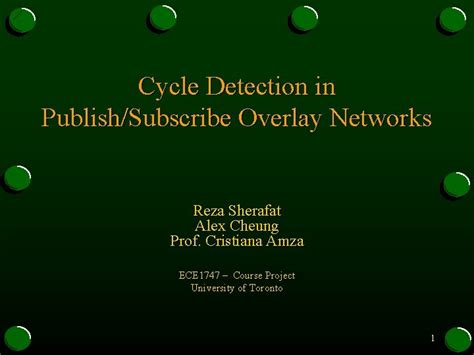Cycle Detection In Publishsubscribe Overlay Networks Reza Sherafat