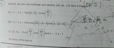 Solved Ine A And B Are Two Non Collinear Unit Vectors A B