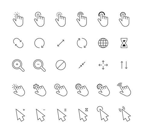 Premium Vector Click Cursor Icons Computer Clicking Pointer Icon Arrow And Hand Web Sign