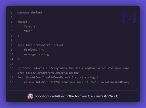Bobahop S Solution For The Farm In Go On Exercism