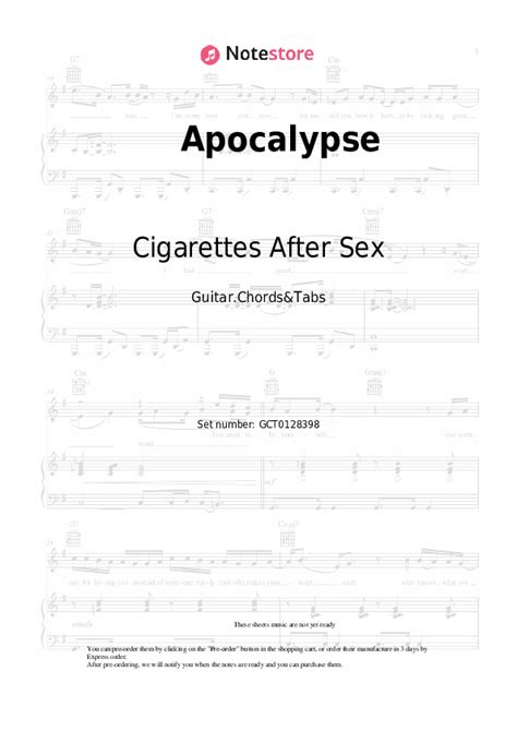 Apocalypse Chords And Tabs Cigarettes After Sex In Note