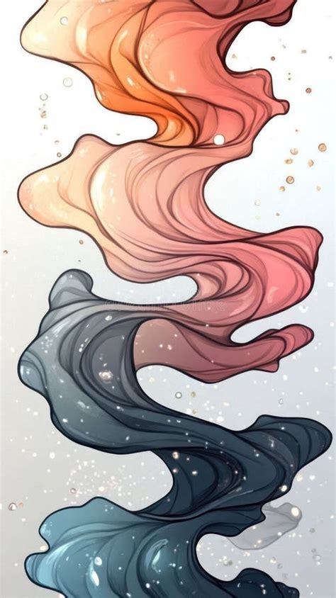 Abstract Flowing Shapes In Soft Colors With A Shimmering Effect Stock Illustration