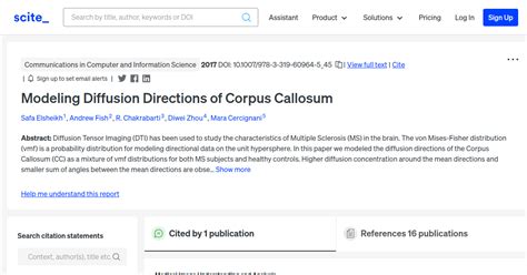 Modeling Diffusion Directions Of Corpus Callosum