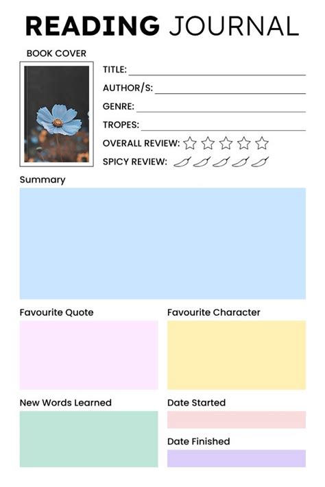 Reading Journal Templates Printable And Ready To Use Planwiz
