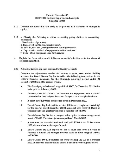 tutorial discussion 05 question tutorial discussion 05 busn1001