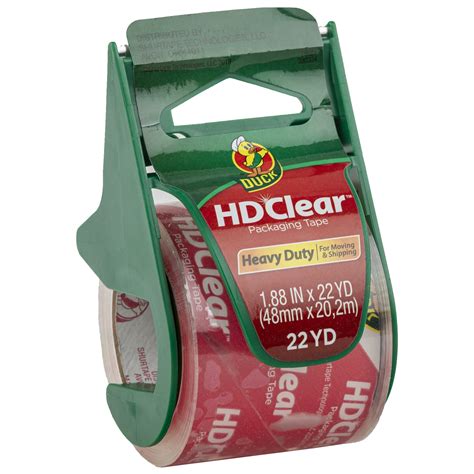 Duck Hd Clear Heavy Duty Packing Tape With Dispenser 188 In X 222 Yd