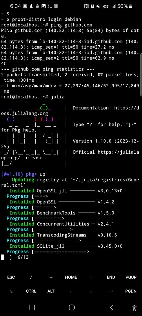 Julia Pkg Unable To Connect Internet On Termux New To Julia Julia Programming Language