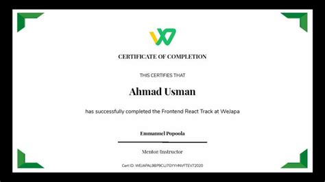 Ahmad Usman On Linkedin I Made It☺️ I Just Received My Certificate Of Completion Of React Js…