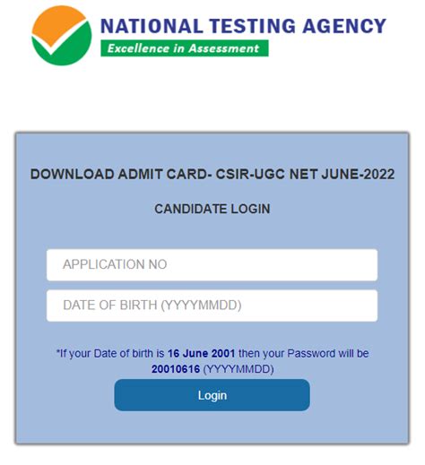 csir ugc net exam admit card 2022 csir ugc june 2022