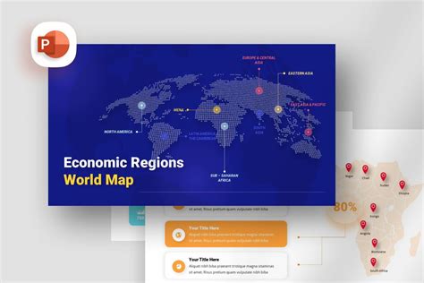 Economic Regions World Map Powerpoint Template Di Digitcase Su